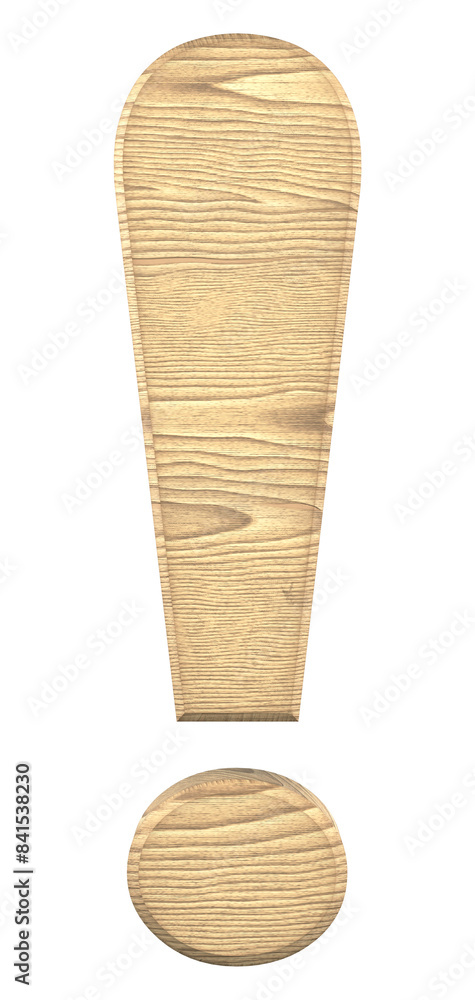 Exclamation mark sign png wooden texture symbol, transparent background ...