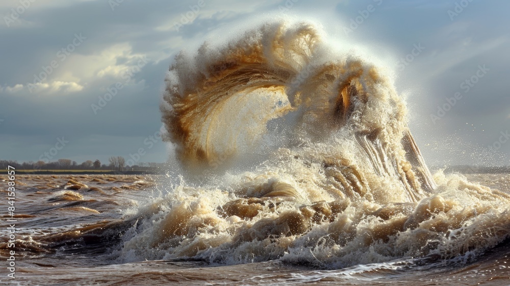 A mesmerizing sight as the tidal bore curls and twists resembling a ...