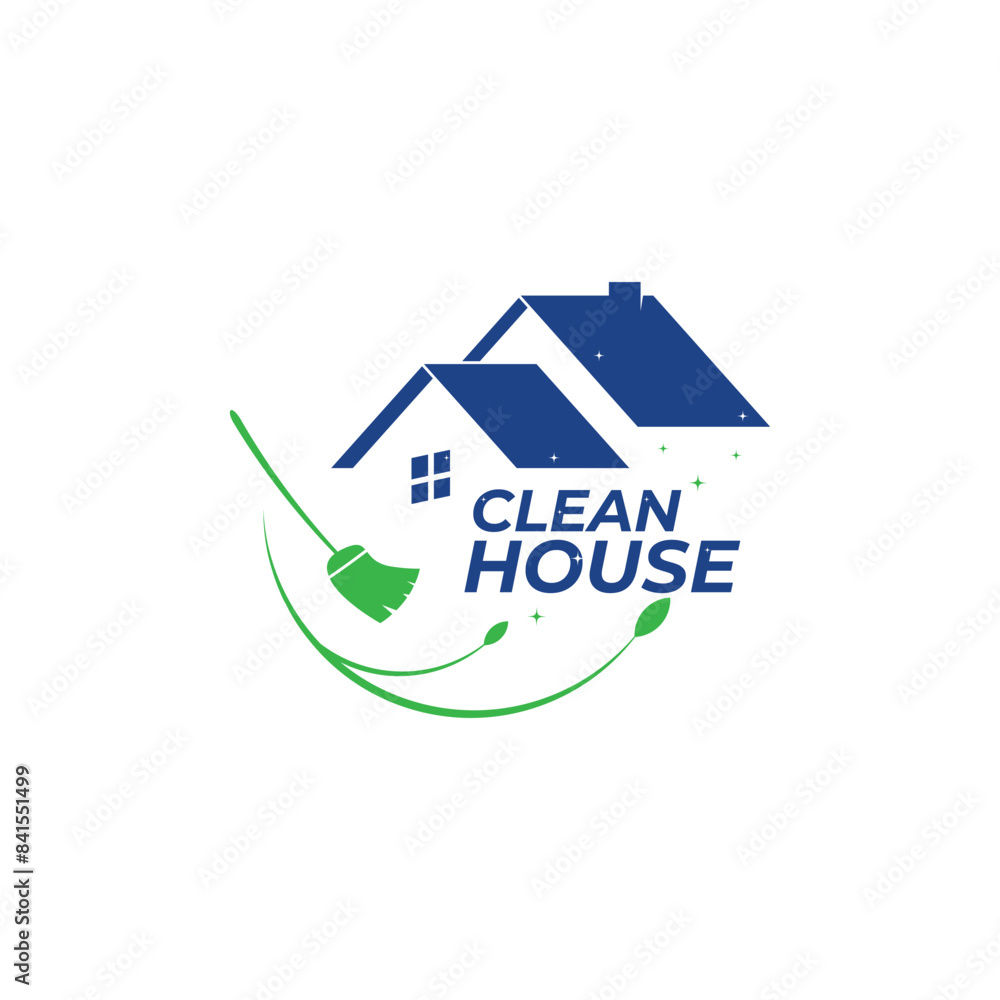 House Cleaning Logo Design. Vector Illustration with Minimalist Concept ...
