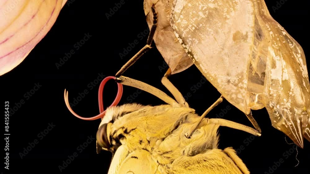 Prepona butterfly birth on black background, time lapse, concepts ...
