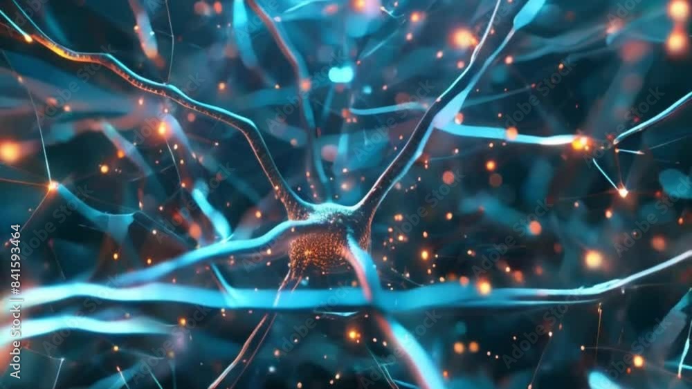 AI, Machine learning visualization as human brain neurons digital ...