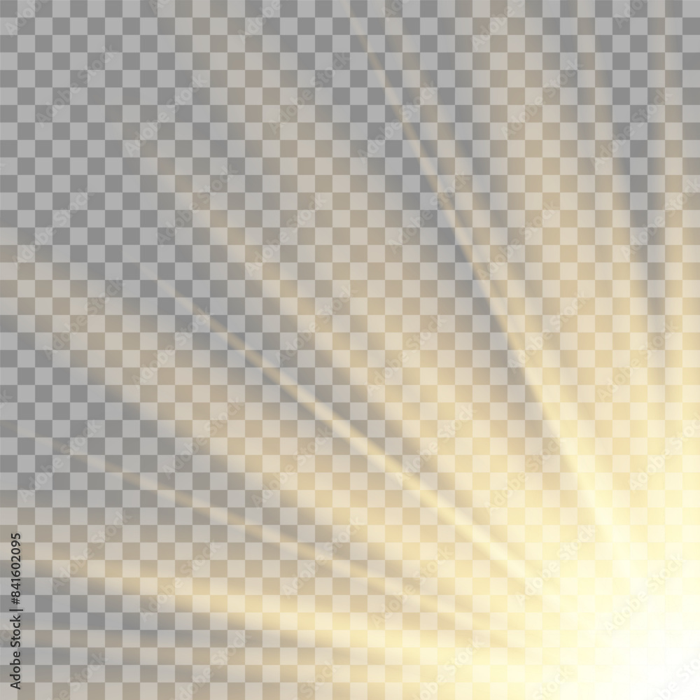 Realistic yellow glowing light explodes on transparent background ...