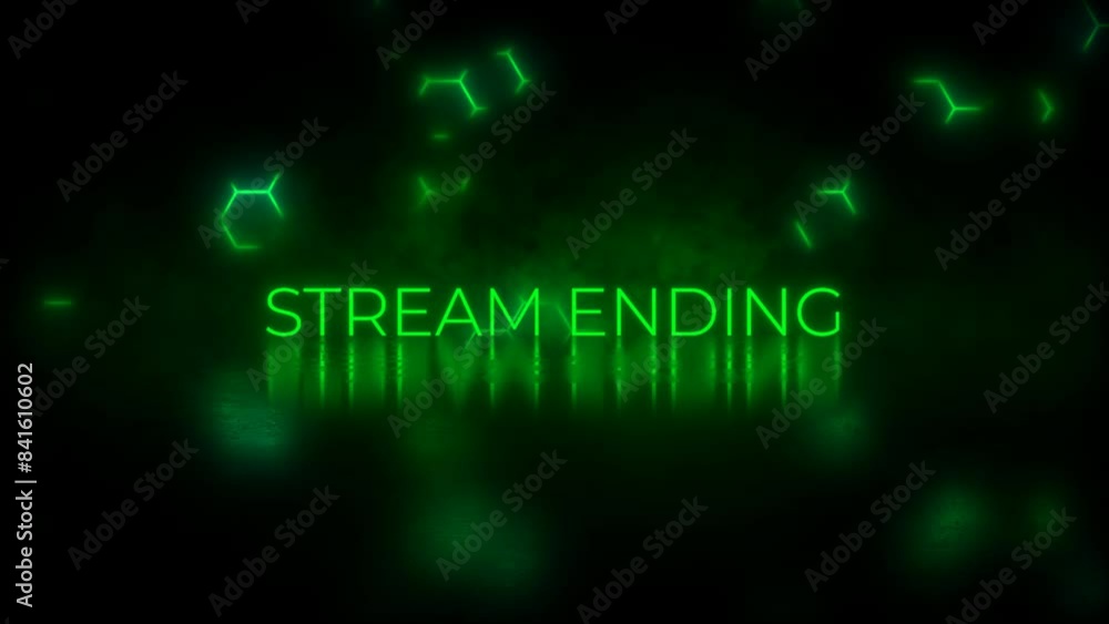 Stream Starting Soon - Animated Neon Green Hexagon Background with Dark ...