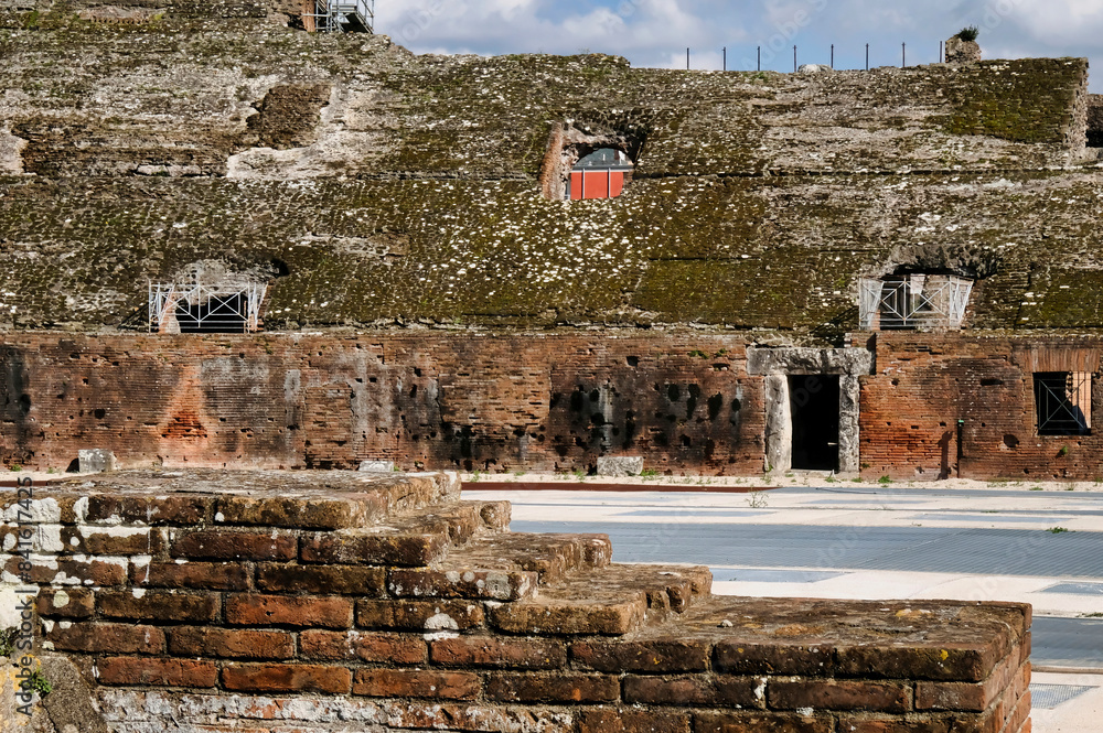 The arena of the Campanian Amphitheater (Roman amphitheater of ancient ...