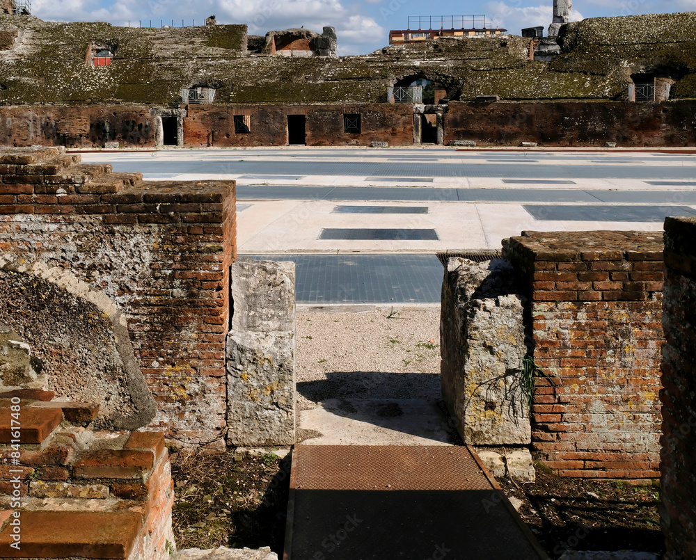 The arena of the Campanian Amphitheater (Roman amphitheater of ancient ...