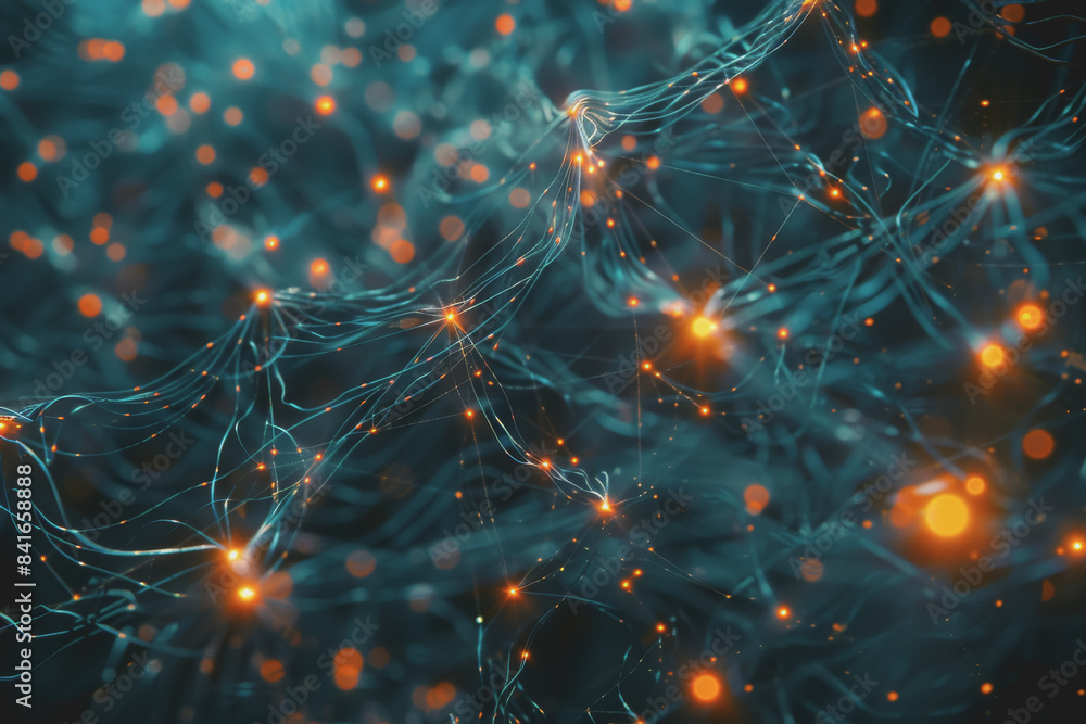 Abstract science, circle global network connection in hands on night ...