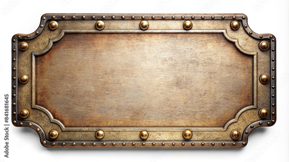 Vintage metal sign, perfect for retro design, empty, isolated, white ...