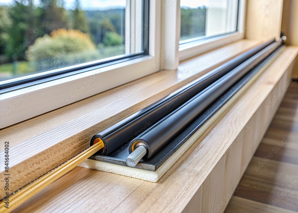 Windows installation completed with silicone coated seams and stripped ...