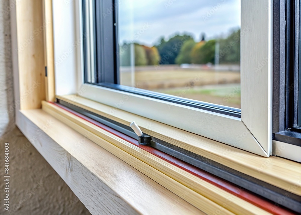 ภาพประกอบสต็อก Windows installation completed with silicone coated ...