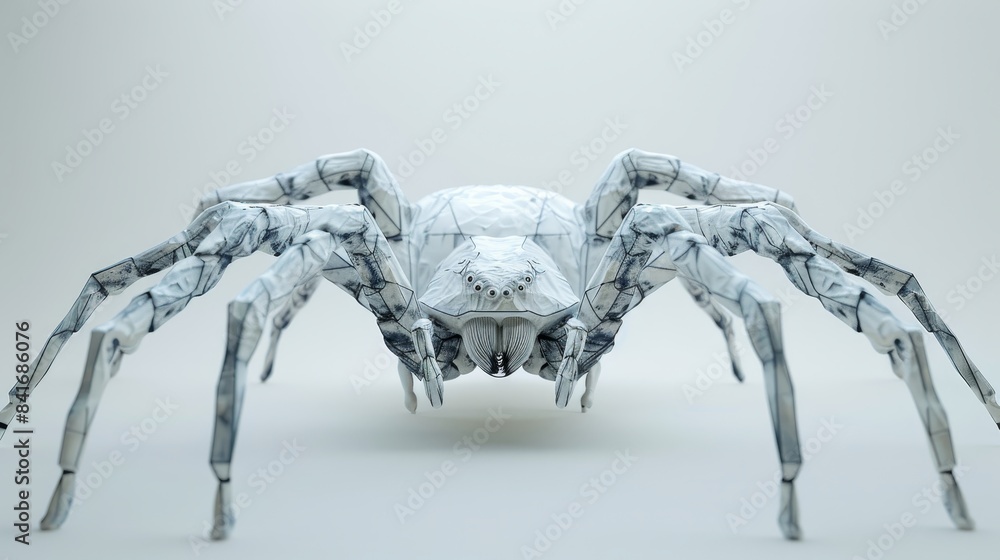 Model of a spider with a wireframe design, showcasing its geometric ...