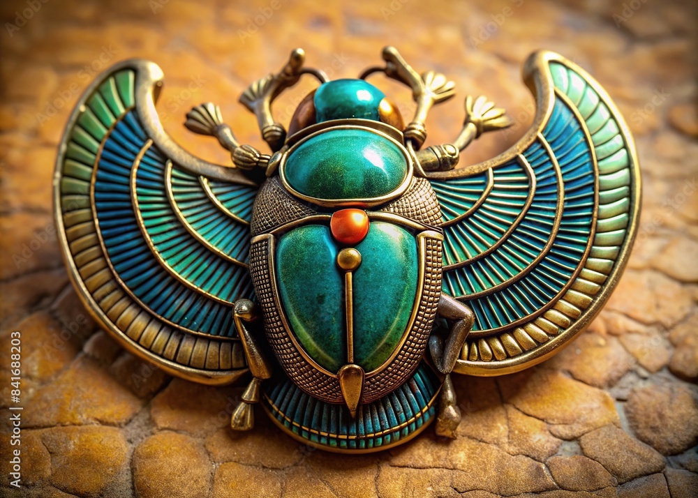 Sacred scarab beetle symbolizing mystical power of the Pharaohs, Egypt, dung beetle, sacred ...