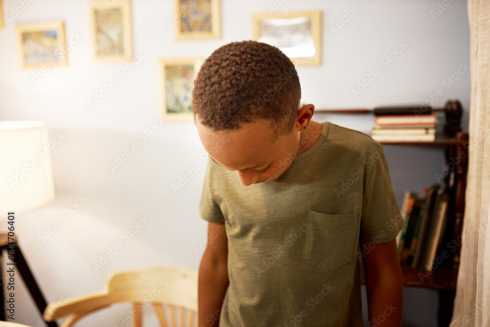 Indoor portrait of punished african american boy kid of african ...