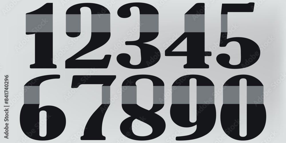 Numbers, letters of the alphabet. Font design for logos, posters ...