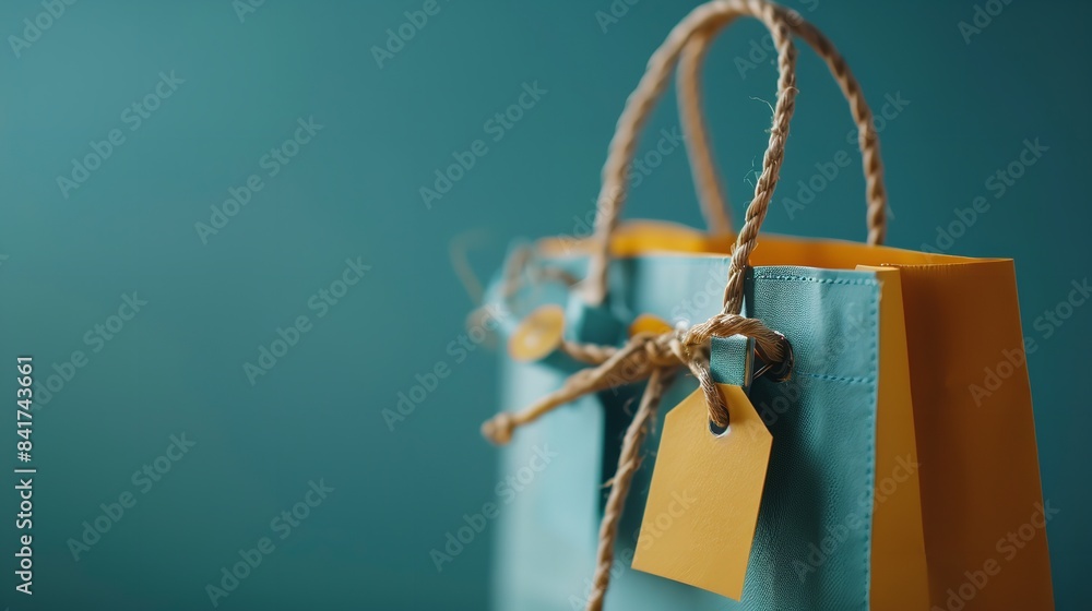 This in-depth image of a paper shopping bag with tags affixed with ...