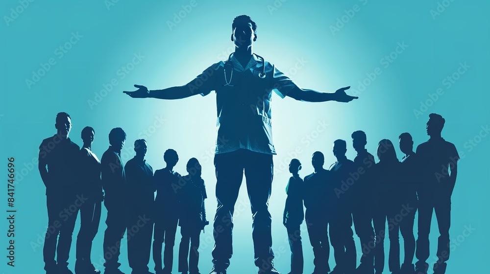 Healthcare providers were shown in an angular silhouette, with the key ...