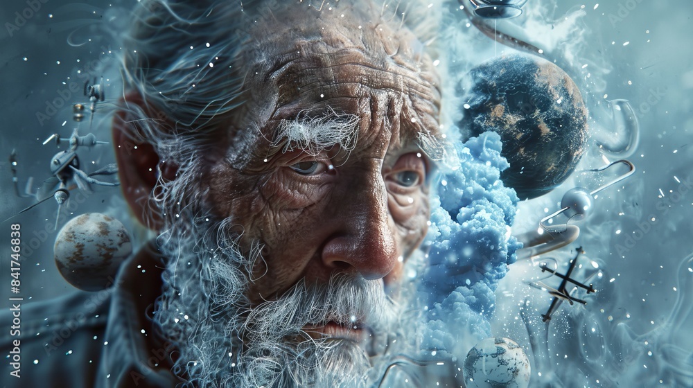 Philosophy of Aristotle , an old man in deep thoughts of understanding ...