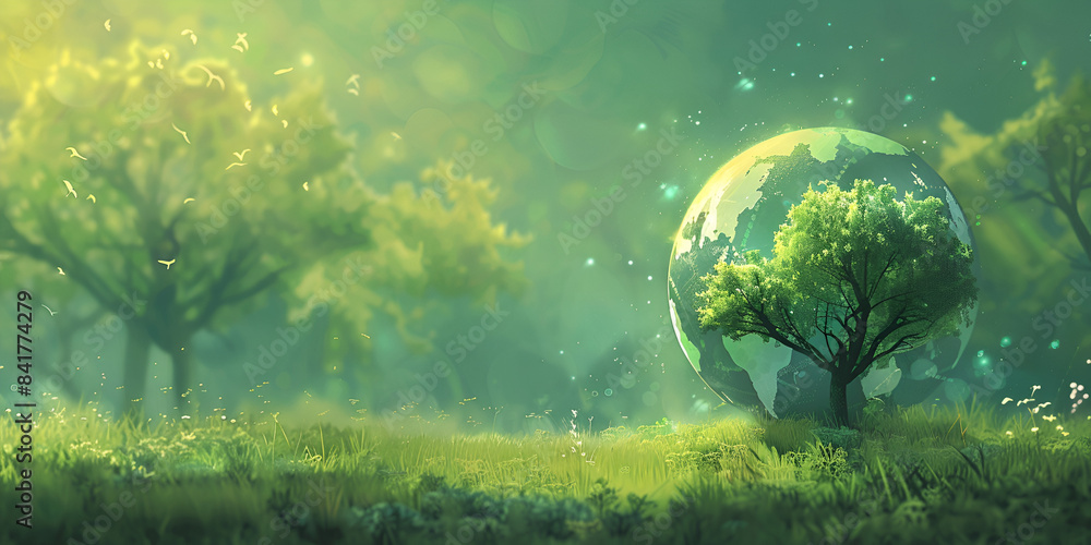 Environmental protection background world environment day,a green globe ...