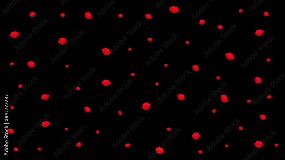 Comic Mouths Pattern. Cartoon lips pulsating on a black background. An ...