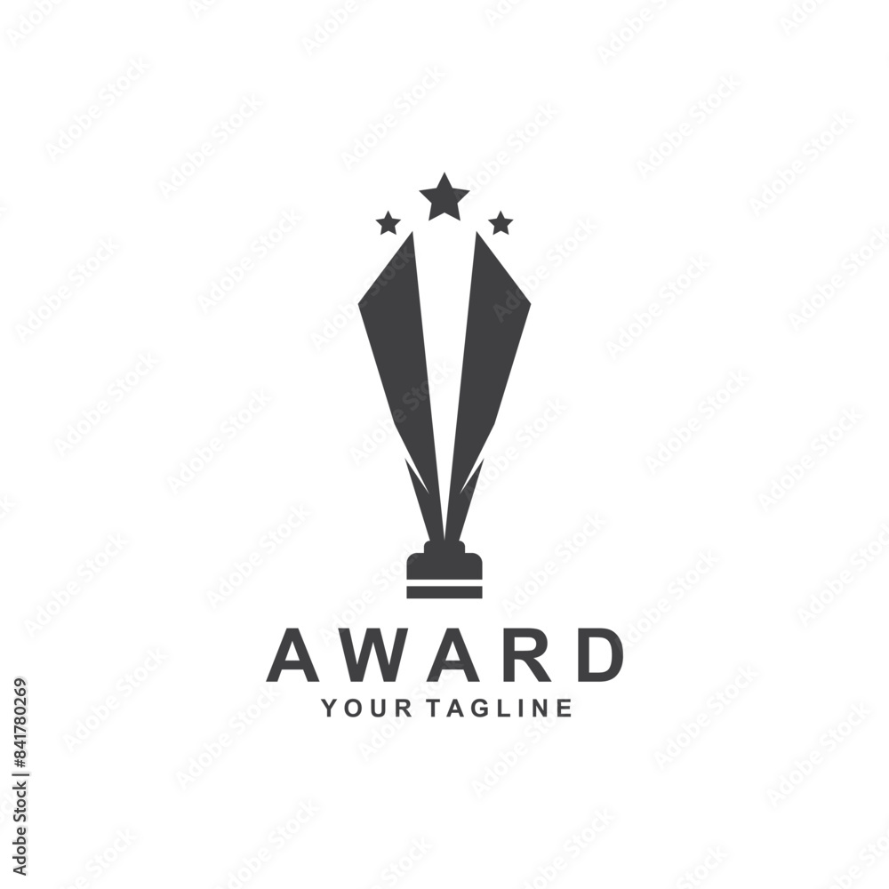 trophy logo vector design trophy logo for tournament winners and ...