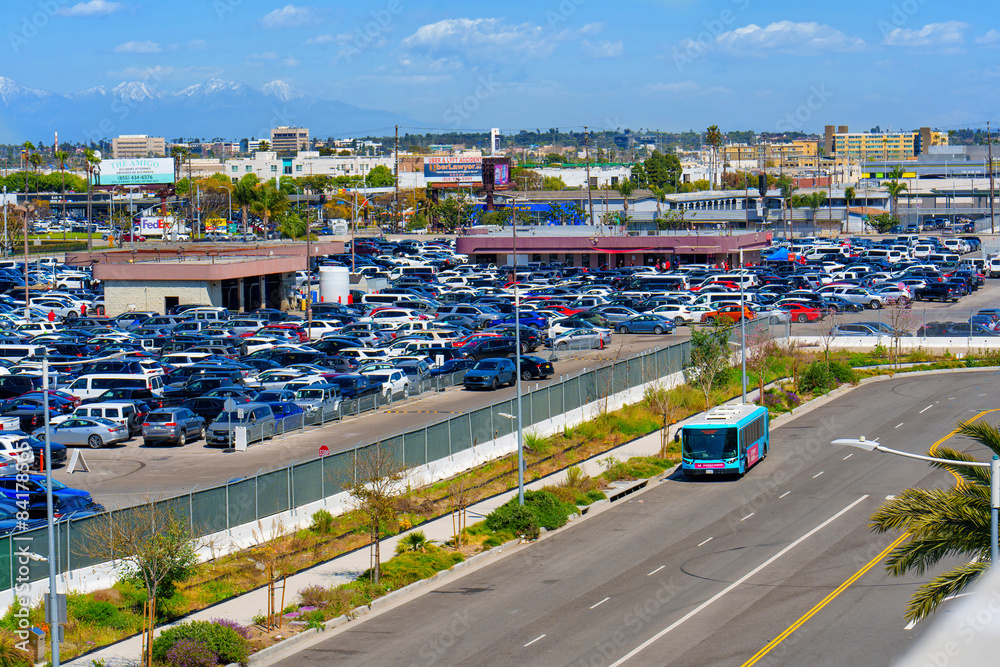 Los Angeles, California - April 9, 2024: LAX Economy Parking Shuttle ...