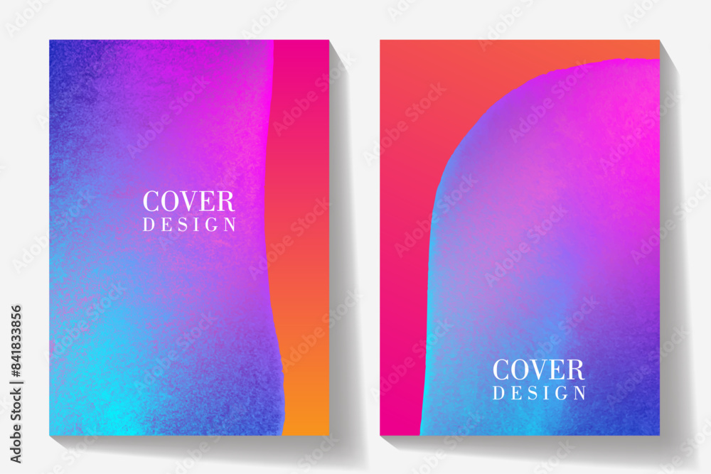 Elegant colorful cover design set. Neon color gradient luxury vector ...