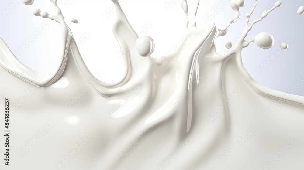 Milky Wave - Abstract Milk Ripple Splash Background in 3D Rendering ...