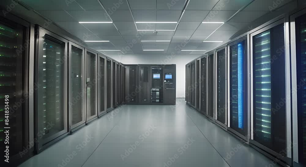 Explore the inner workings of a server room within a data center or ISP ...
