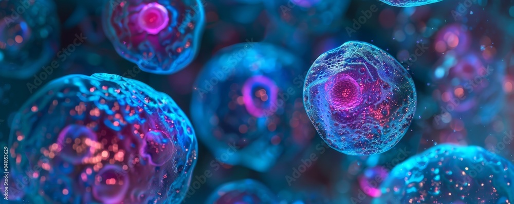 High-resolution image of undifferentiated stem cells, emphasizing their ...