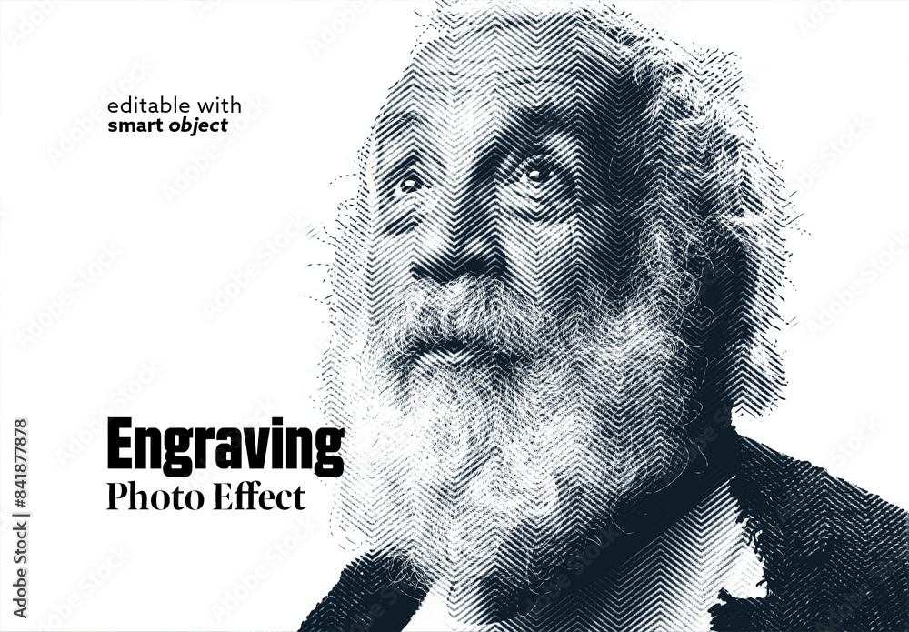 Engraved Photo Effect Stock Template Adobe Stock