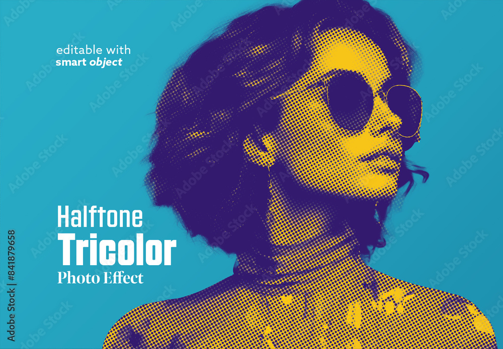 Halftone Tricolor Effect Stock Template | Adobe Stock
