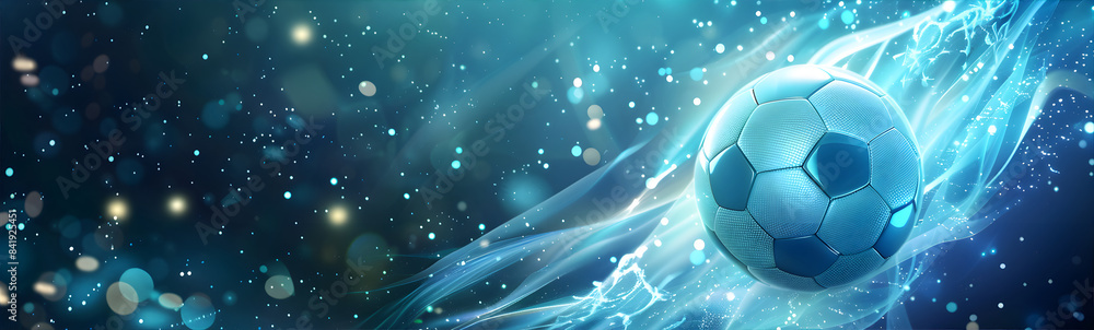 Soccer ball on the dark background with subtle light effects and ...
