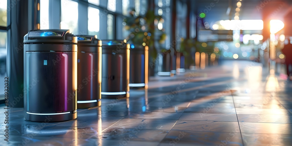 Futuristic smart bins with advanced technology for innovative waste ...