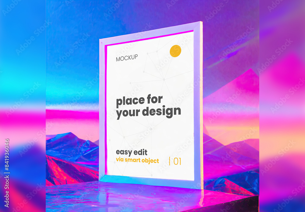 Single page frame poster Mockup Consciousness dimension landscape ...