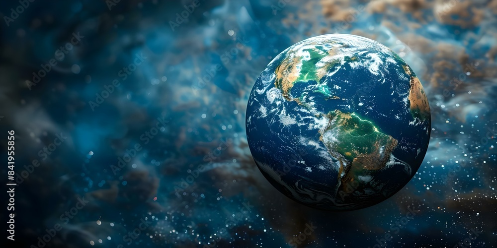Macro shot of Earth promoting environmental awareness and net zero ...