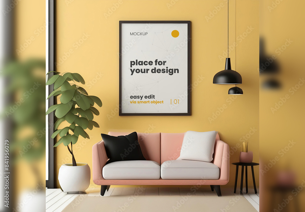 Poster Frame Page Mockup digital 3d artistic design style 01 Generative ...