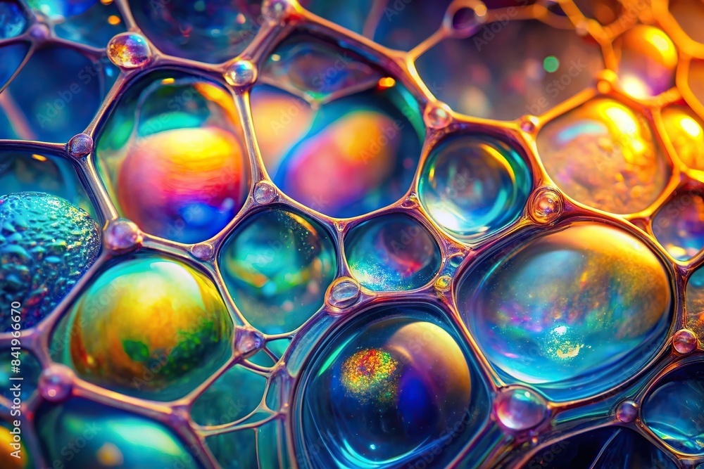 A vibrant, abstract image depicting a thin, translucent membrane ...