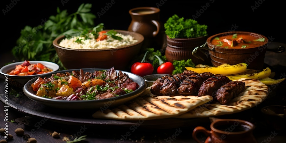 Authentic Arabic Grilled Dishes Kebab, Dolma, Mansaf, and Shawarma ...
