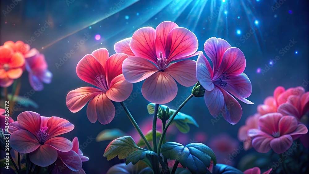 Beautiful pink geranium flowers in full bloom, creating a stunning ...