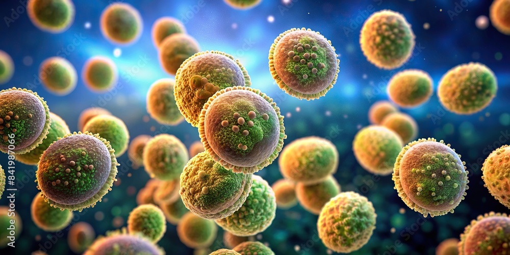 Staphylococcus bacteria group under the microscope, bacteria, staph ...