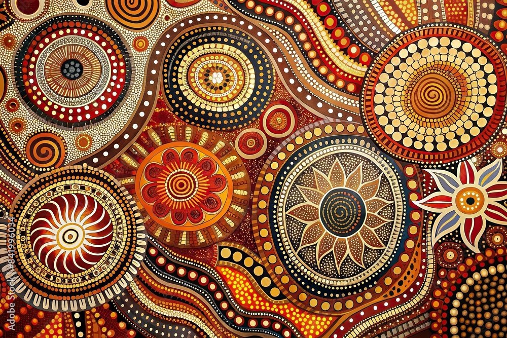 Abstract background featuring traditional Aboriginal art patterns ...
