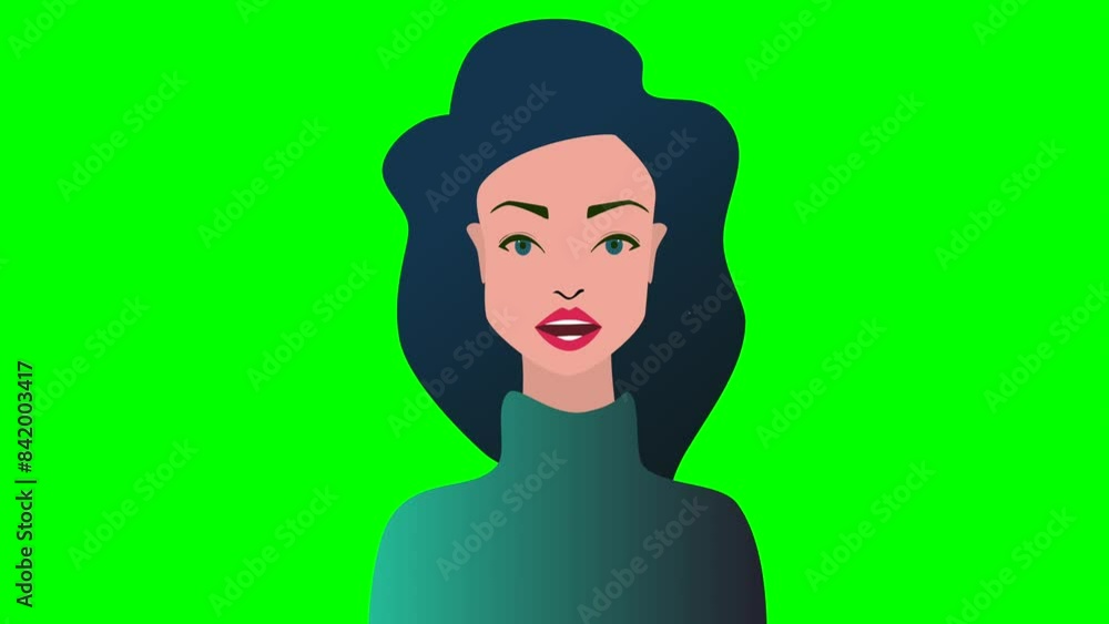 Animation of girl lip syncing, Speaker.facial animation for ...