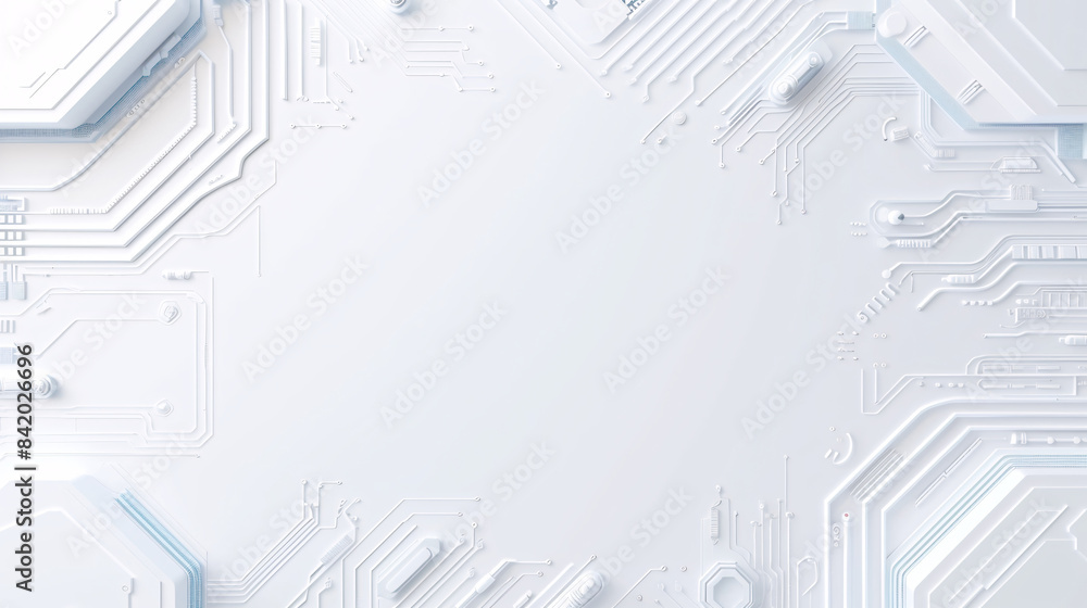 Technology background - white paper with place for text, border with ...