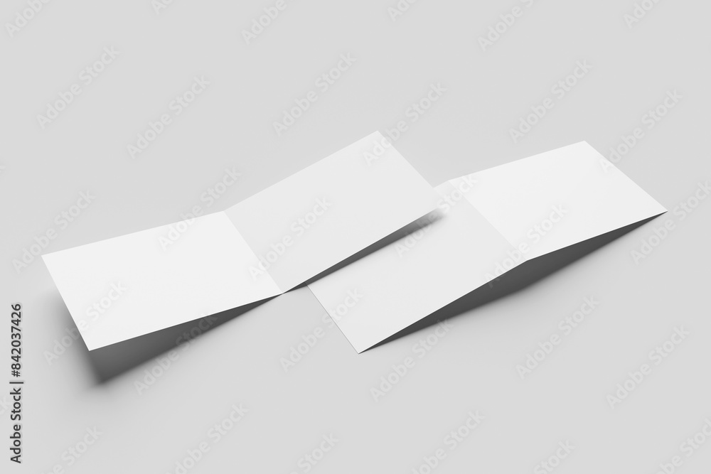 White blank A4 landscape horizontal bi-fold brochure for mockup Stock ...