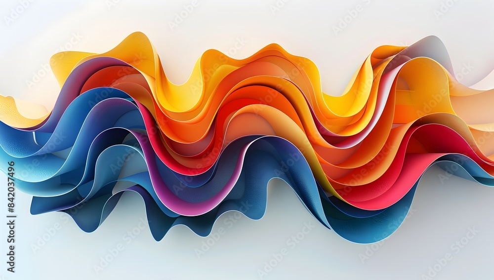 Abstract colorful wave shapes background vector presentation design ...
