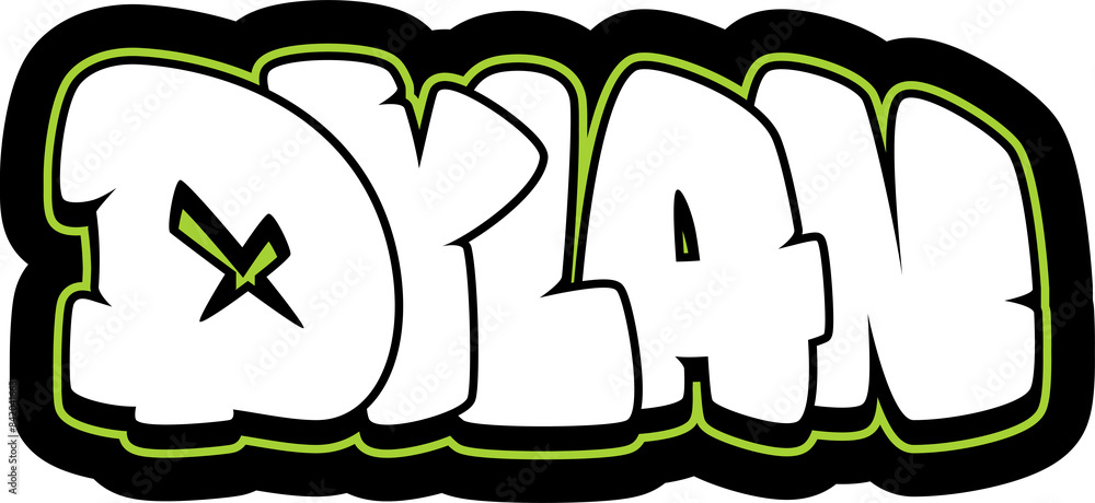 DYLAN Graffiti Name, street art urban tag style font, clear transparent ...