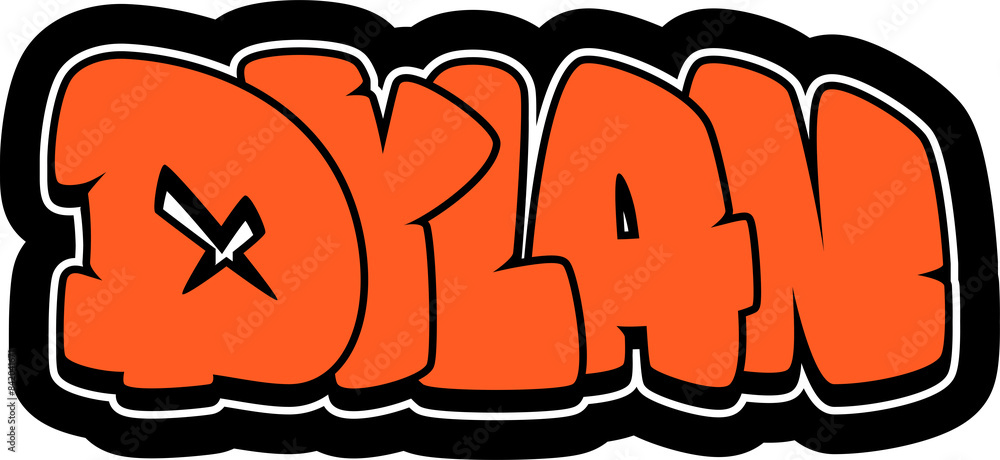 DYLAN Graffiti Name, street art urban tag style font, clear transparent ...