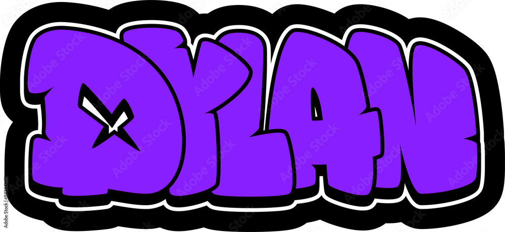 DYLAN Graffiti Name, street art urban tag style font, clear transparent ...