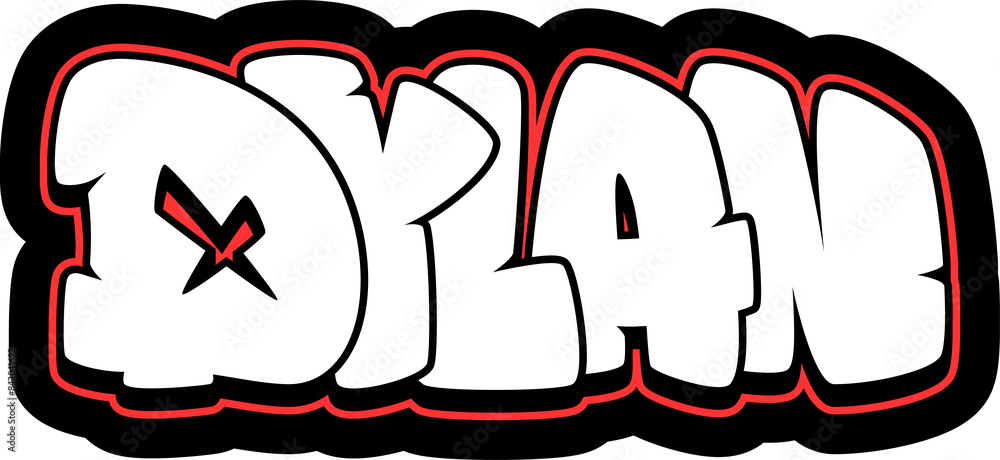 DYLAN Graffiti Name, street art urban tag style font, clear transparent ...