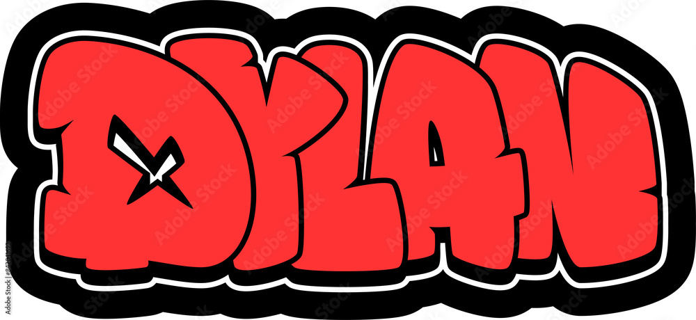 DYLAN Graffiti Name, street art urban tag style font, clear transparent ...