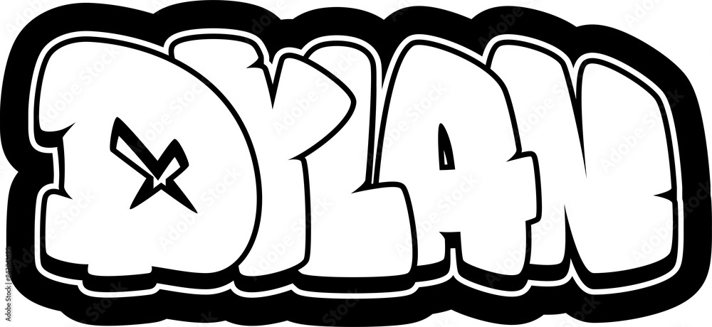 DYLAN Graffiti Name, street art urban tag style font, clear transparent ...